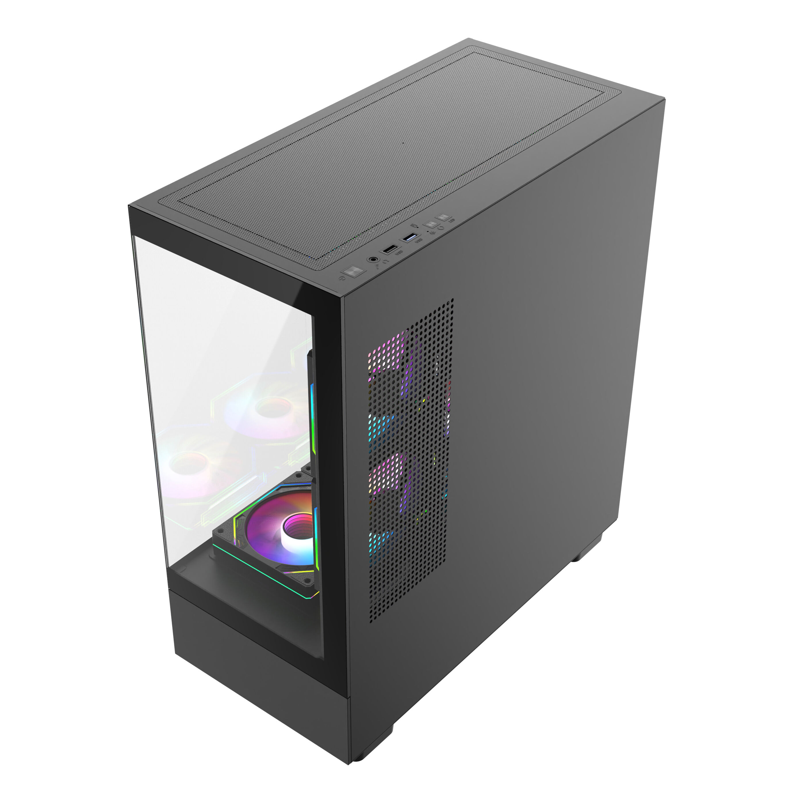 Tempered Glass Micro Pc Case Argb Fan Gaming Case Tempered Glass ...