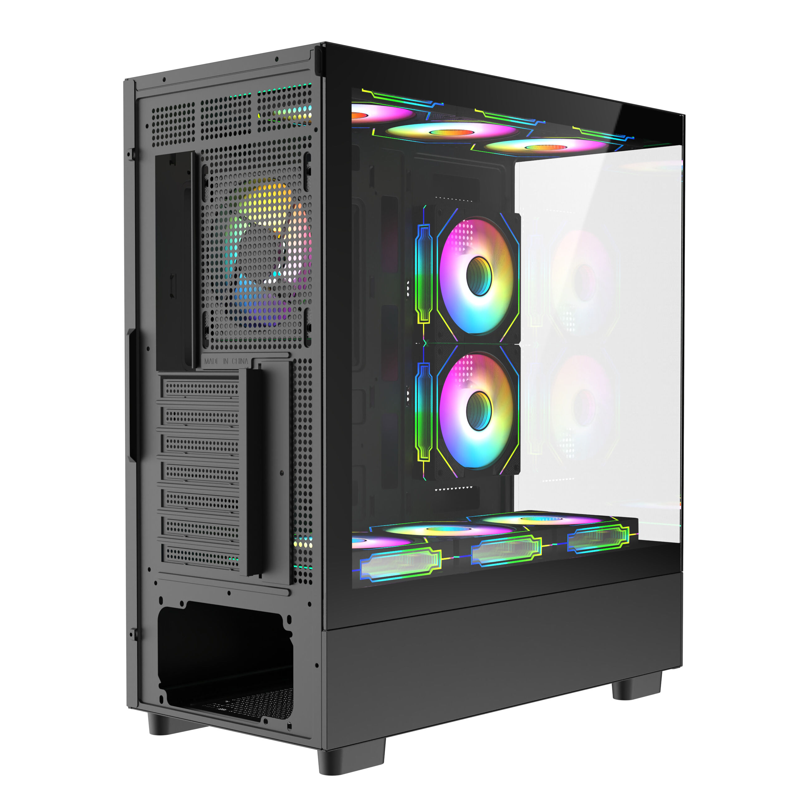 Tempered Glass Micro Pc Case Argb Fan Gaming Case Tempered Glass ...