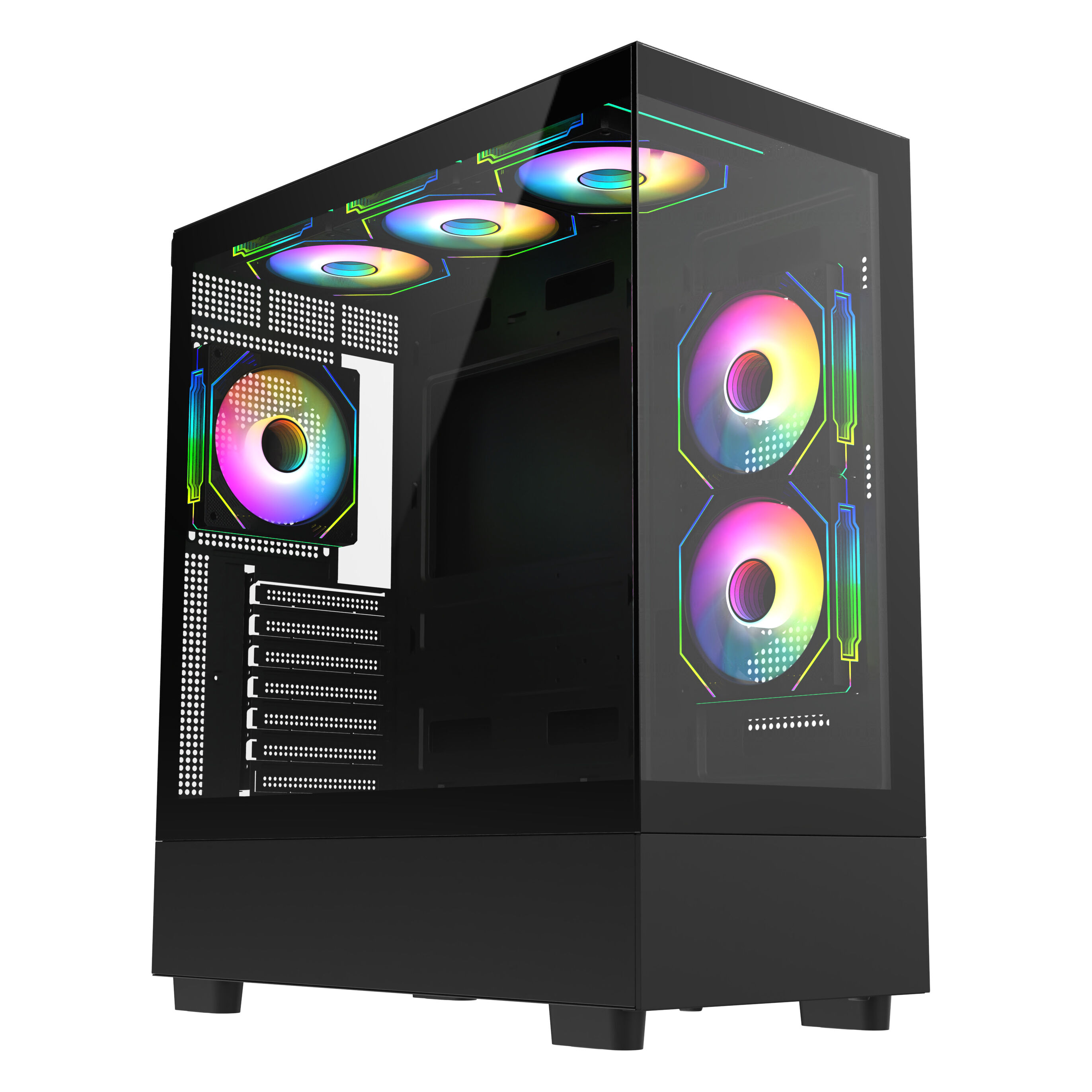 Tempered Glass Micro Pc Case Argb Fan Gaming Case Tempered Glass ...