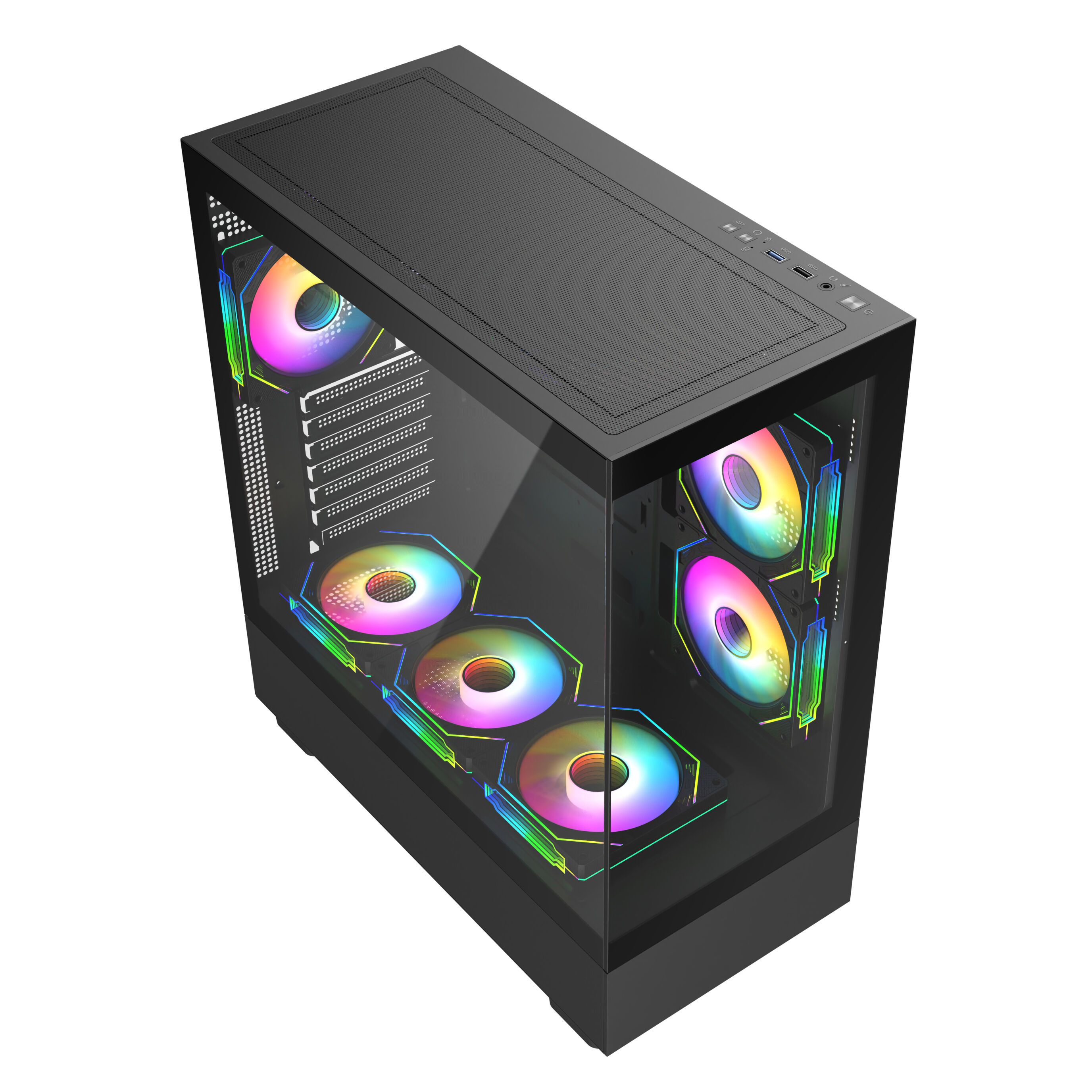 Tempered Glass Micro Pc Case Argb Fan Gaming Case Tempered Glass ...