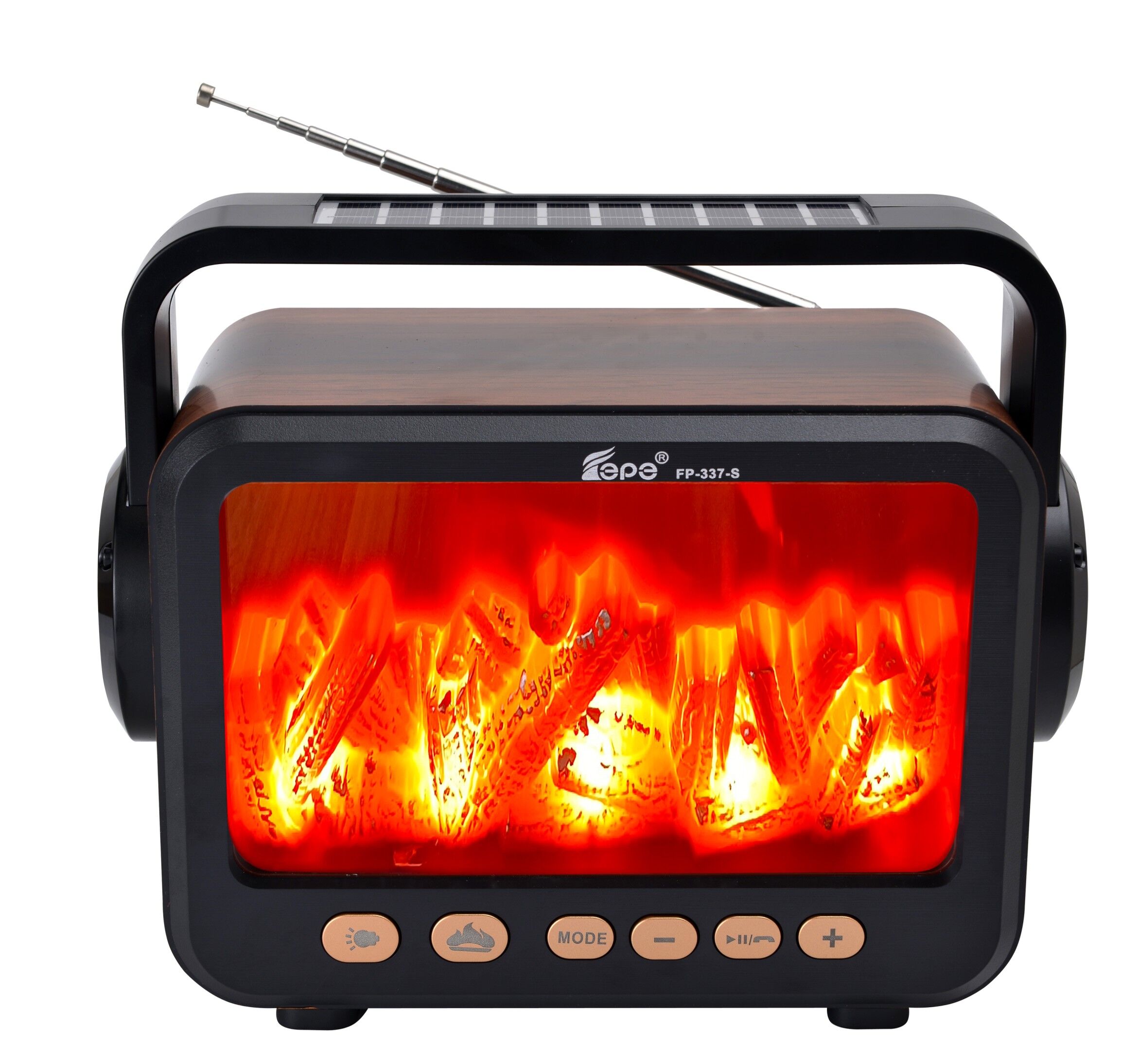 Flame Light Fm Band Radio With Solar Panel For Family And Office - Buy ...