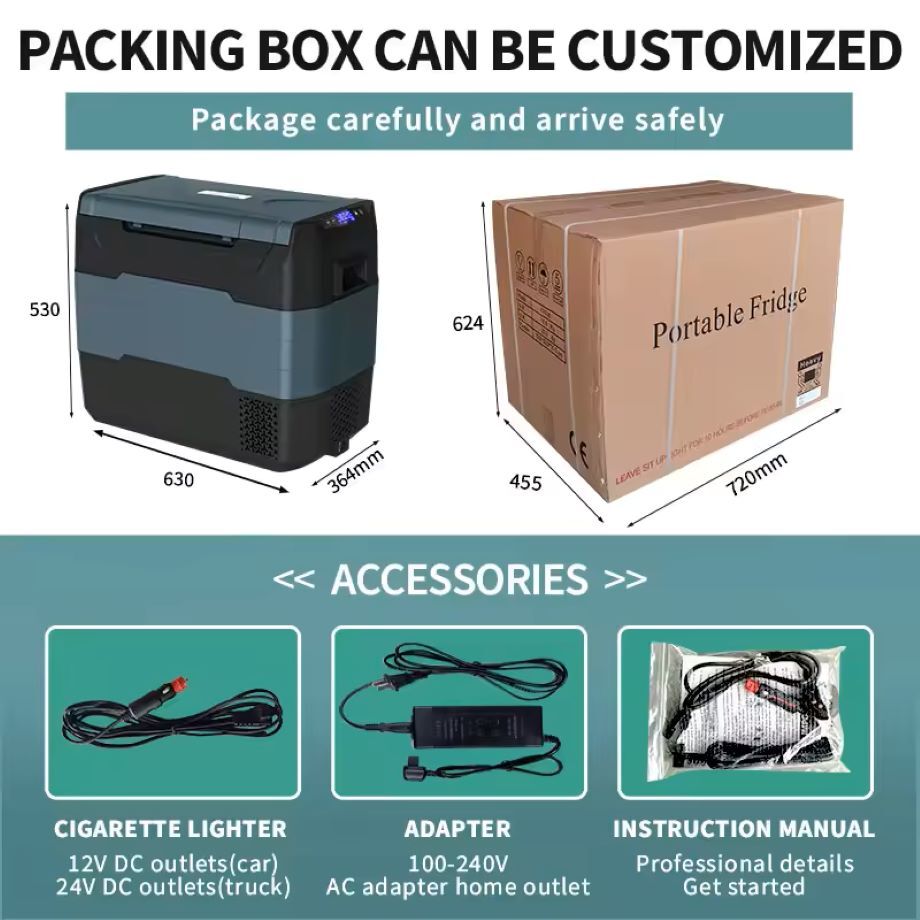 Factory Direct Sales 50l 100v-240v Portable Car Refrigerator Car Fridge ...