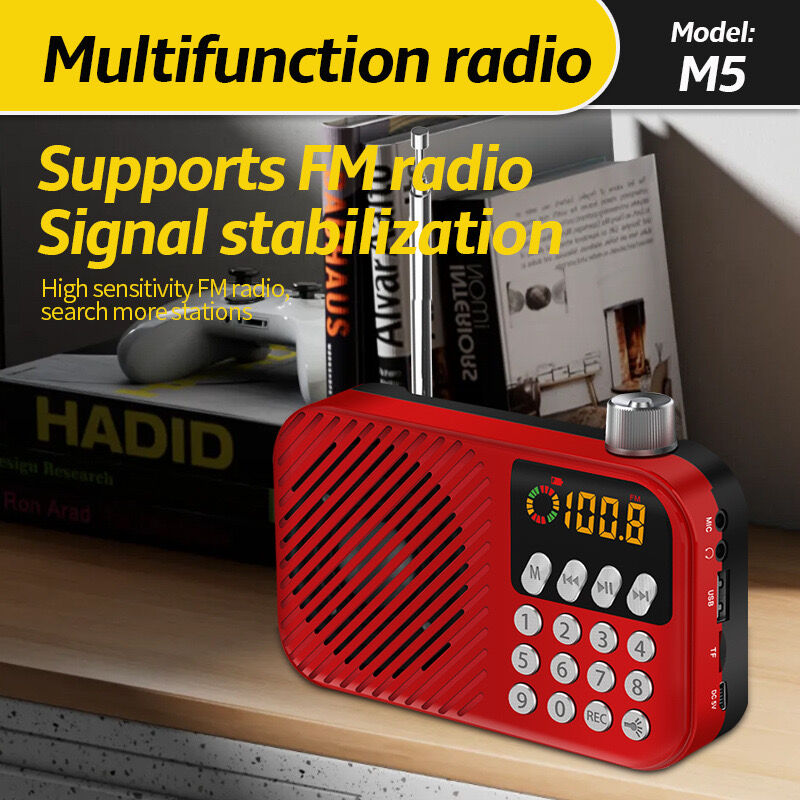 Portable Fm Radio With Bluetooth, Voice Recording,led Emergency Light ...
