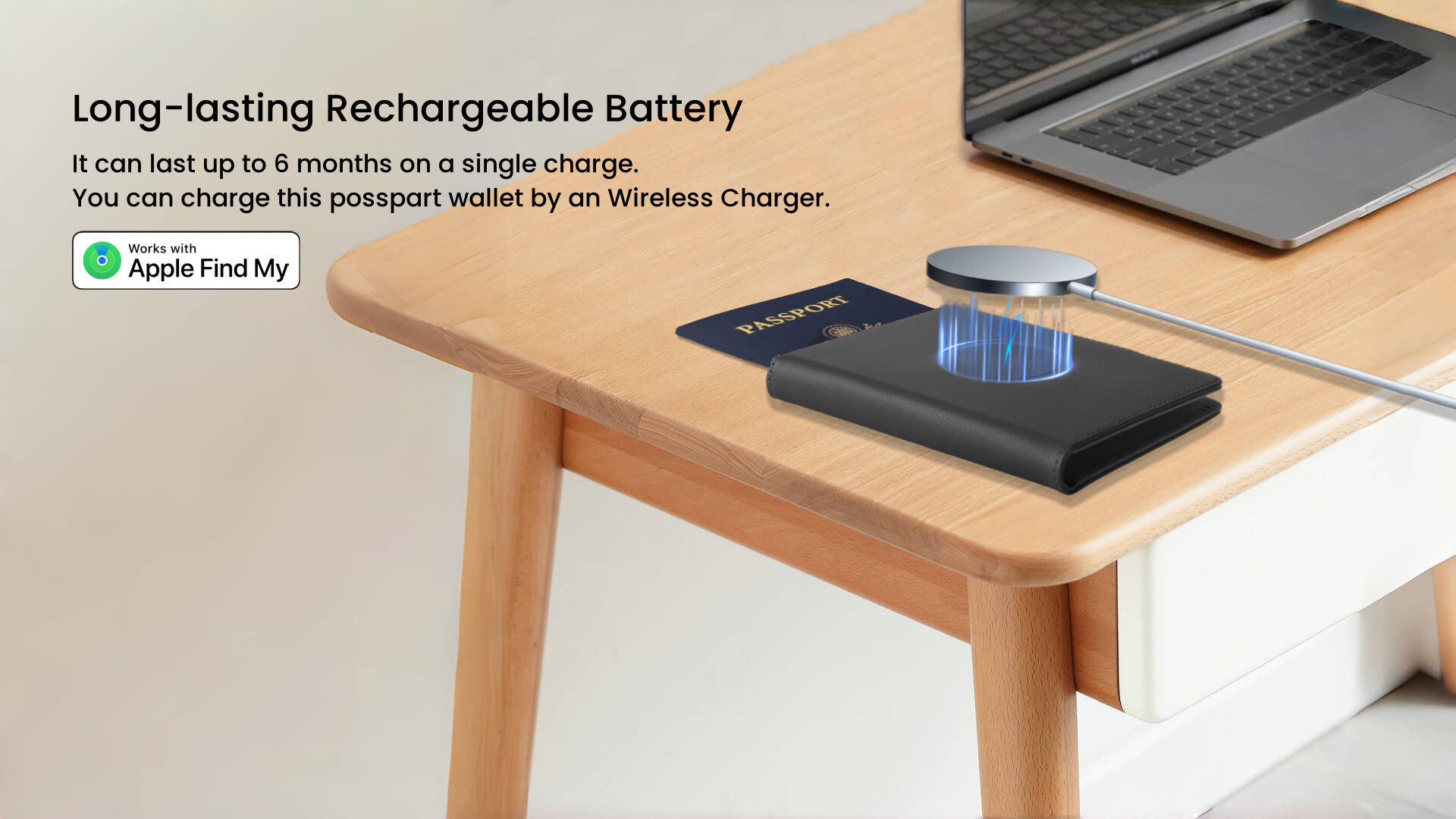 Power4 Pu Find My Smart Passport Finder Wireless Charging Rechargeable ...