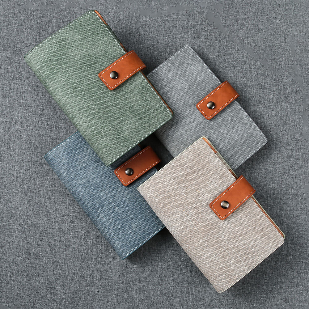 Faux Vegan Leather Linen A5 Journal Notebook Custom Travel Business ...