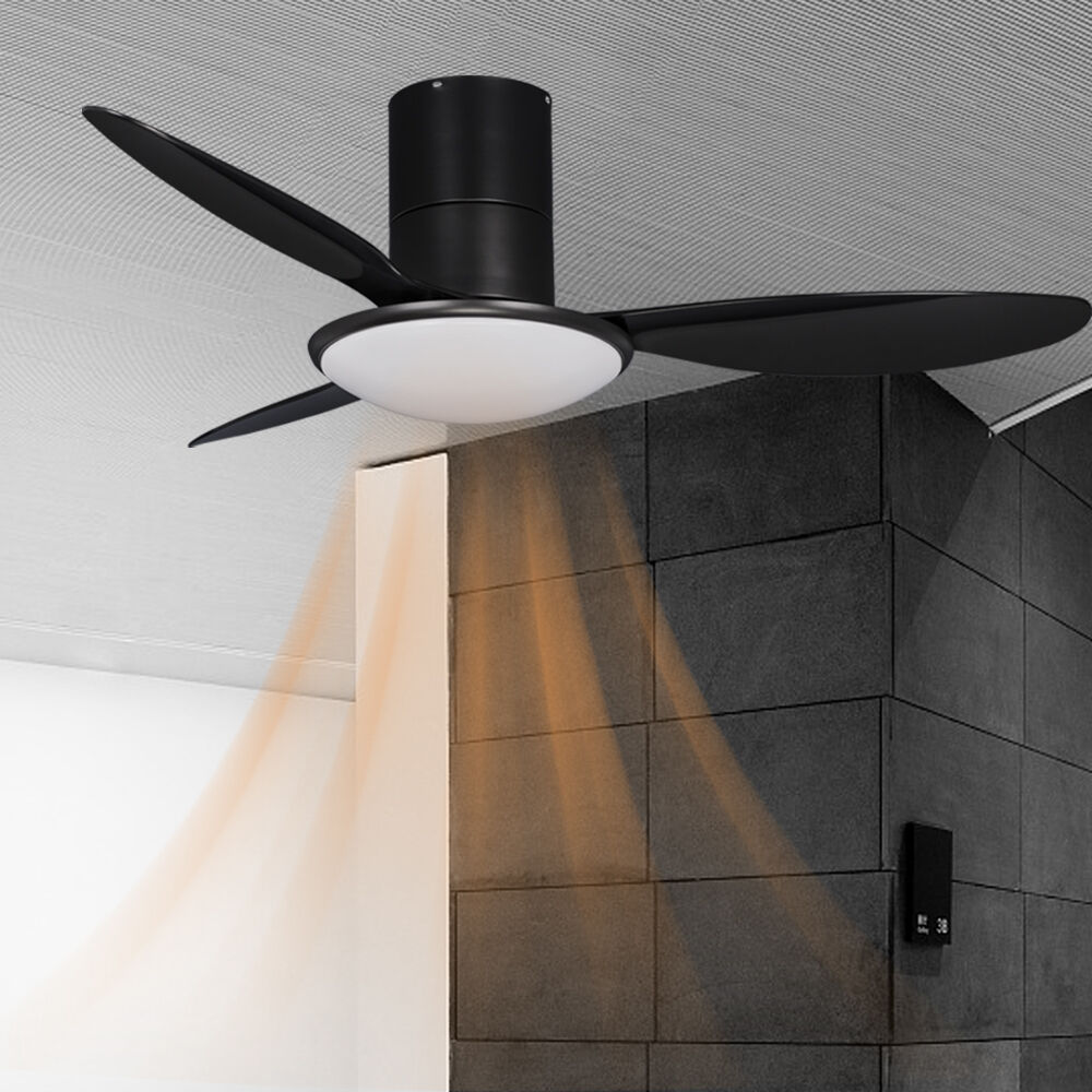 Modern 52-inch Led Ceiling Fan With Remote Control Simple Natural Design Electric Metal Source ...