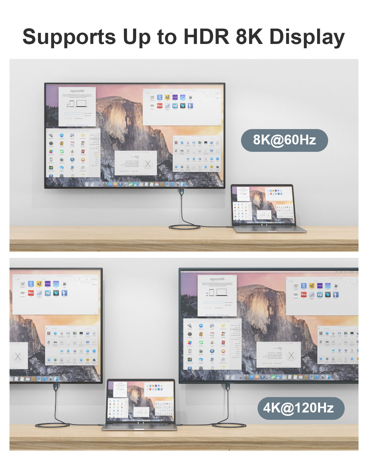 2m High-speed 8k Ultra Hd Hdmi 2.1 Cable/cord, 8k@60hz 4k@120hz Usb C ...