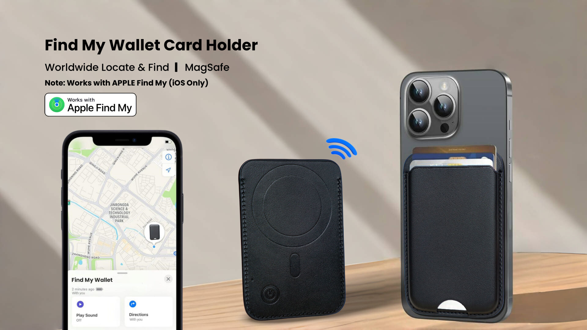 Power4 Magnetic Find My Smart Wallet Finder Wireless Charging ...