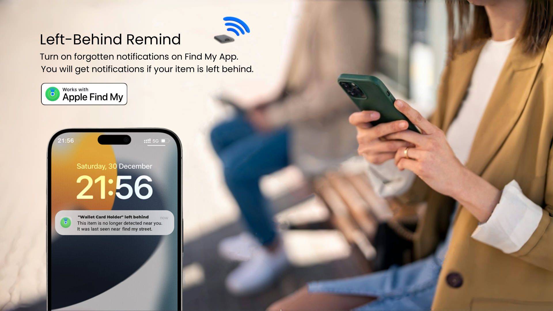 Power4 Magnetic Find My Smart Wallet Finder Wireless Charging Rechargeable Locator Anti Lost ...