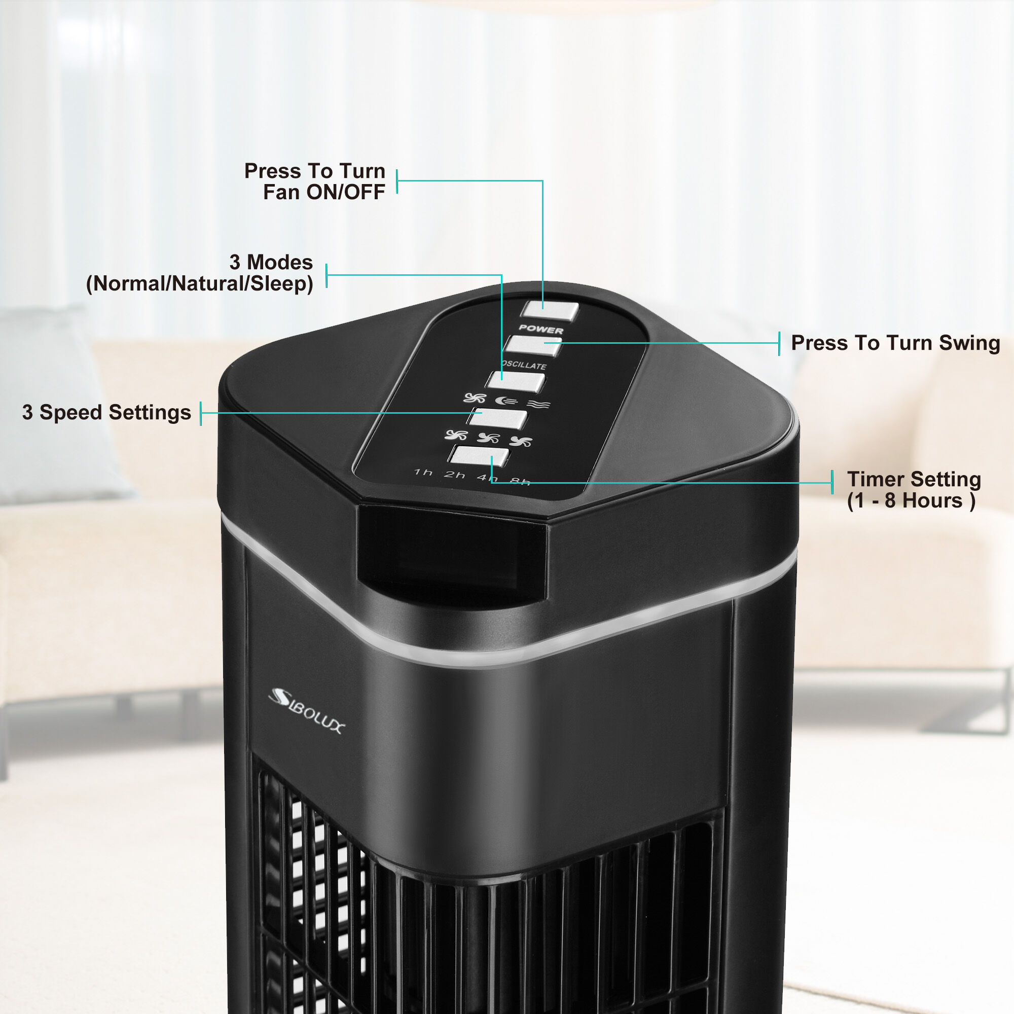 Aircooler 29" Tower & Pedestal Fans Leafless Ventilateur Fan Cooler ...