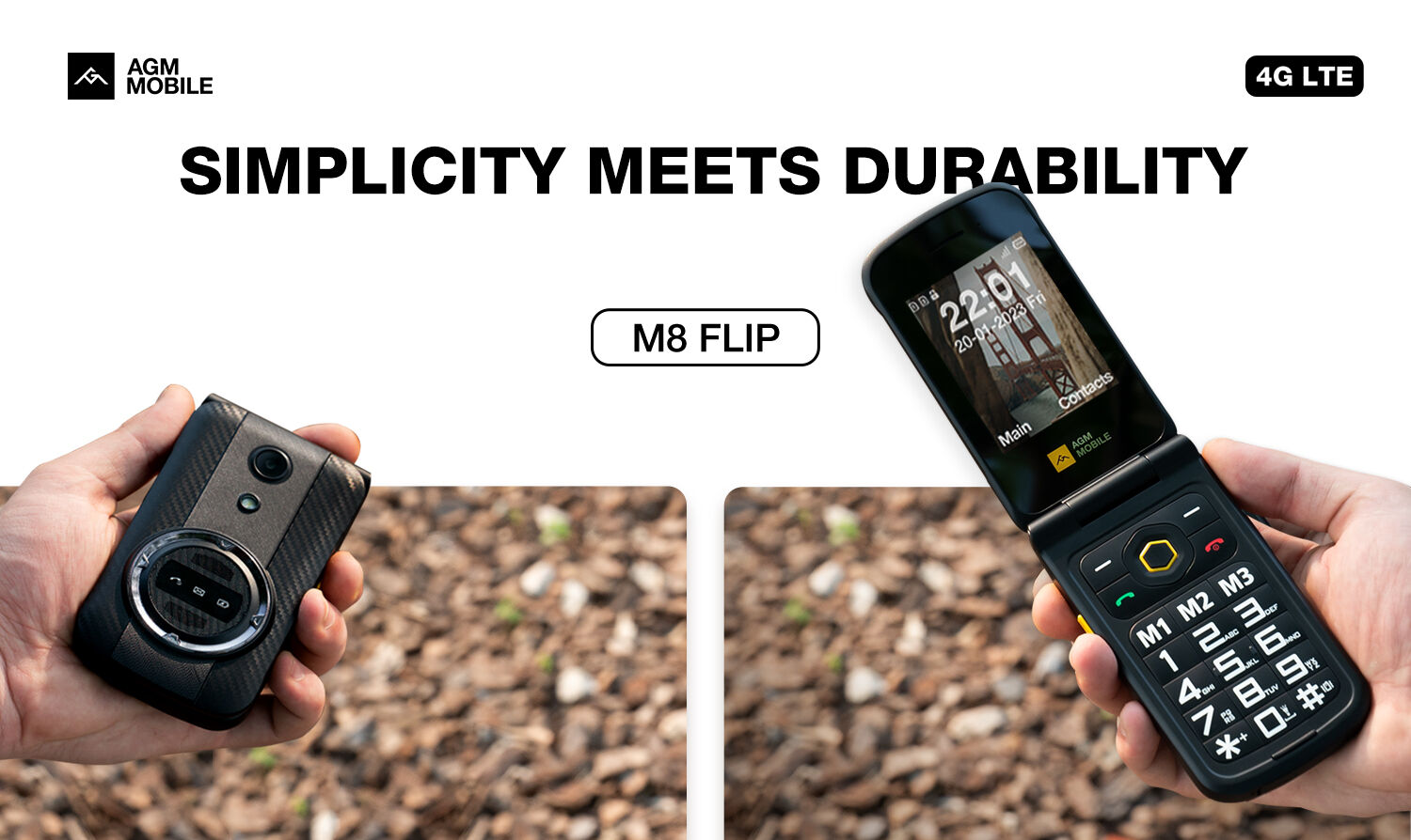 Factory Direct High Quality China Wholesale Agm M8 Flip 1500mah ...