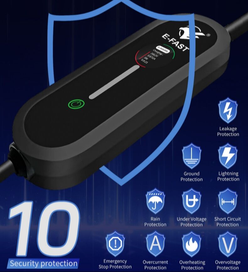 E-fast Ac 120v 240v Smart Current Adjustable Ev Charger Pile Plug-in ...