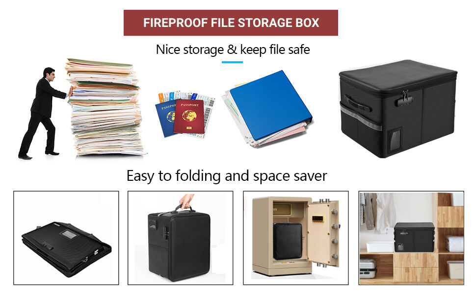 Custom Water-resistant And Fireproof Document File Organizer Box With Lock Locked Storage File ...