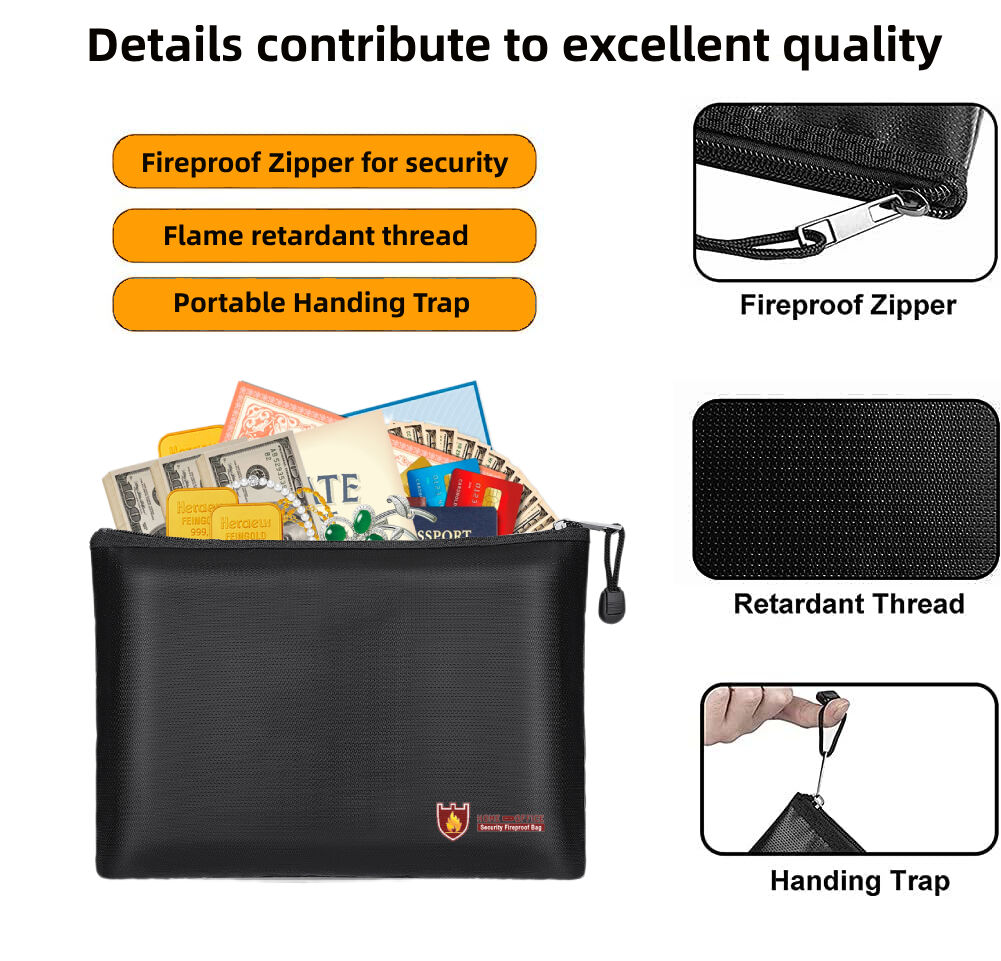 Fireproof Document Bags Fire And Water Resistant Money Cash Safte ...