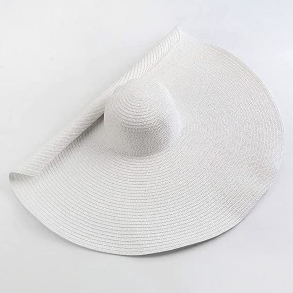 Woman Straw Hat Summer Beach Hat 70cm Large Brim Holiday Sun Protection ...