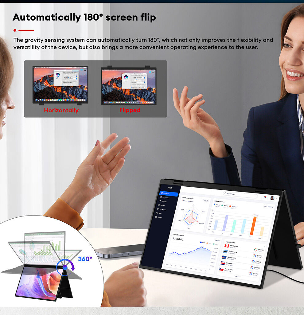 Hot And Popular Z14w Dual Screens Monitor With 10 Points Multi Touch ...