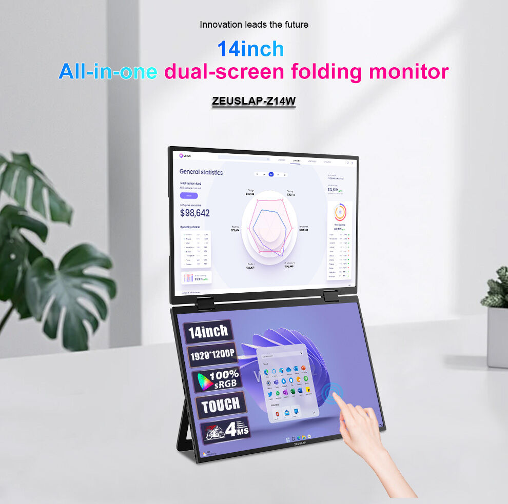 Hot And Popular Z14w Dual Screens Monitor With 10 Points Multi Touch ...