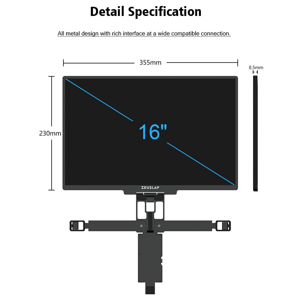 Oem/odm 16inch 115%srgb High Color Gamut 2560*1600 Qhd Float Stacked ...