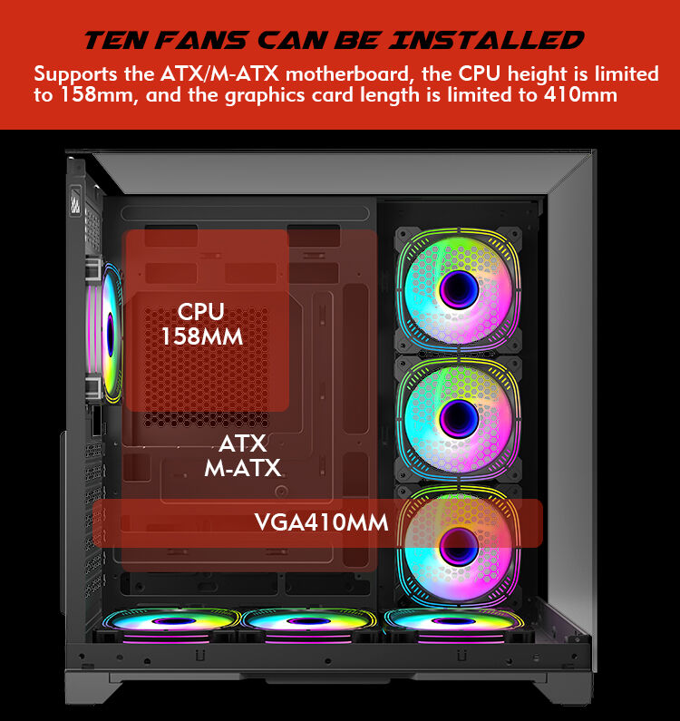 Odm Circular Arc Panoramic Tempered Glass Game Cabinet Gaming Atx ...