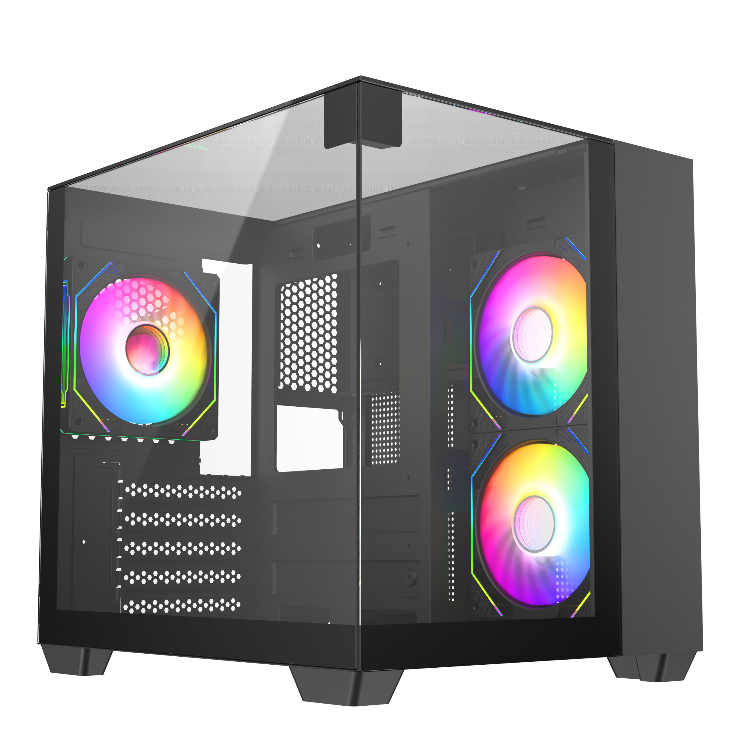 New Design Gamming Computer Case Three Tempered Glass Panels Desktop ...