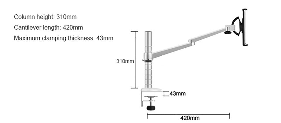 Aluminum Adjustable Dual Tablet Display Screen Arm Desktop Mount With ...