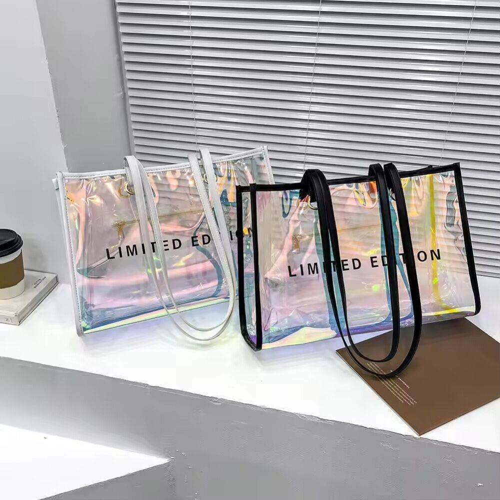 Wholesale Fashion Waterproof Transparent Holographic Laser Pvc Tote ...