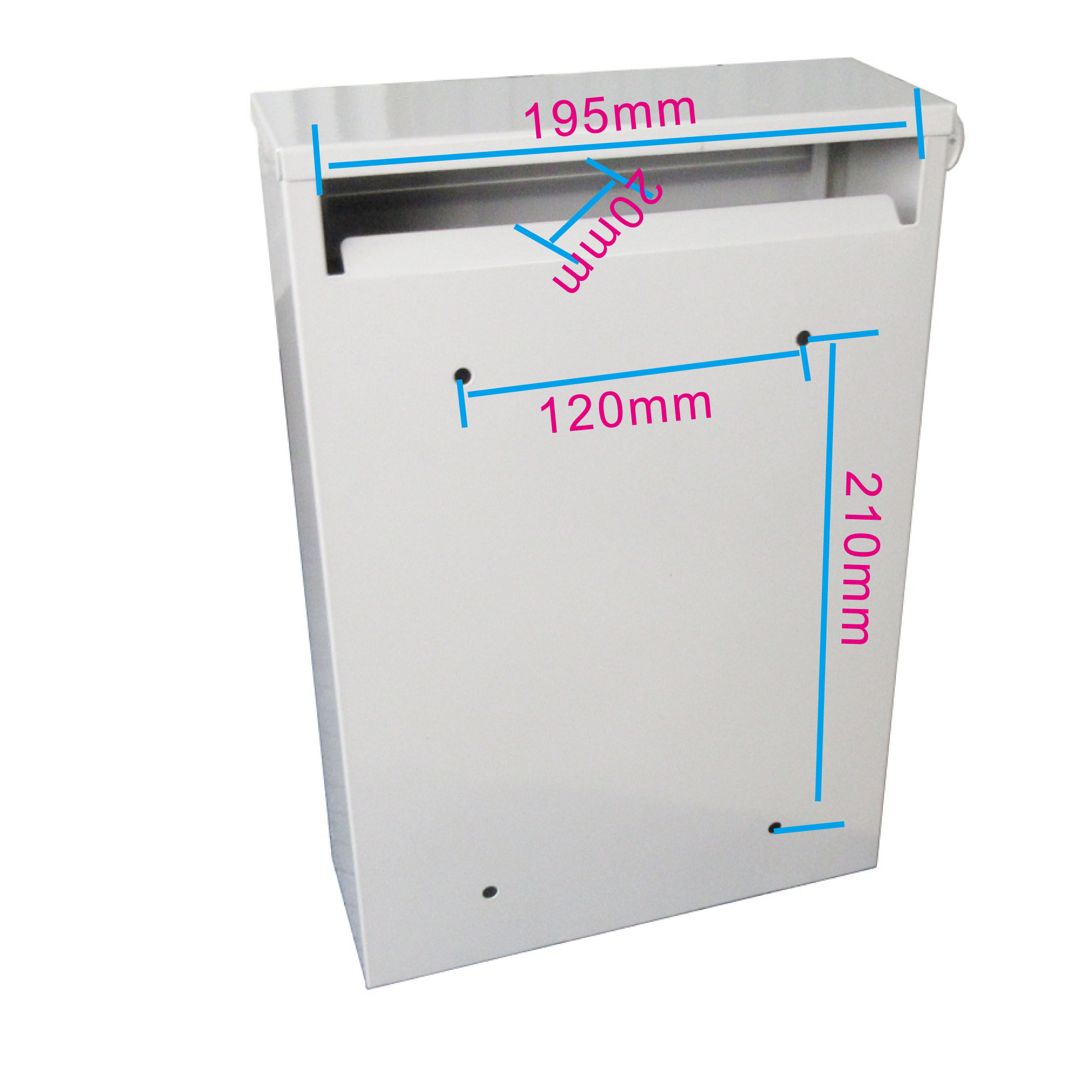 Modern Style Wall-mounted Galvanized Steel Mailbox White Color Lockable ...