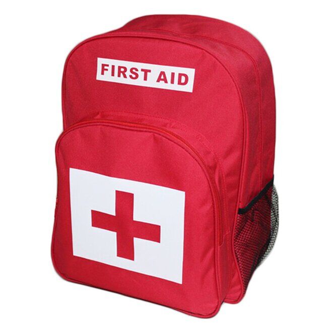 Red Emergency First Aid Backpack - Ideal For Home, Office, Car, Or ...