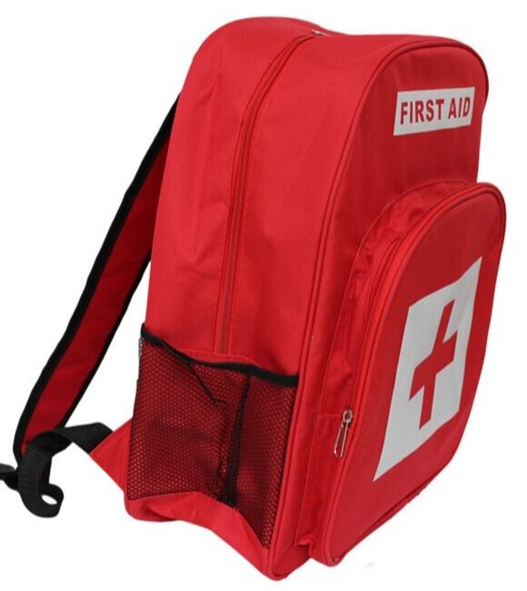 Red Emergency First Aid Backpack - Ideal For Home, Office, Car, Or ...