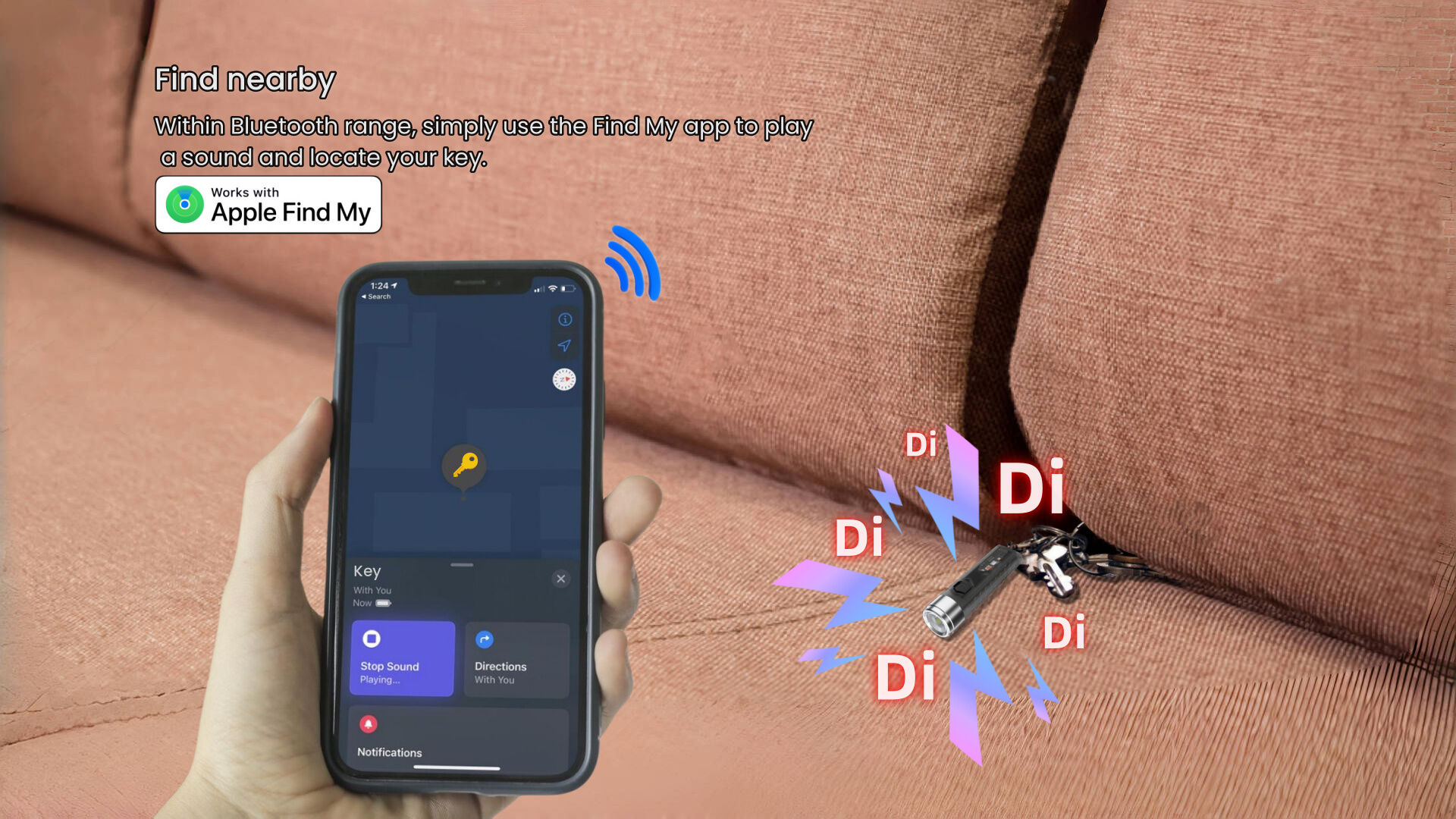 Find My Smart Finder Key Tracker Air Tag M Fi Certified Item Bluetooth ...