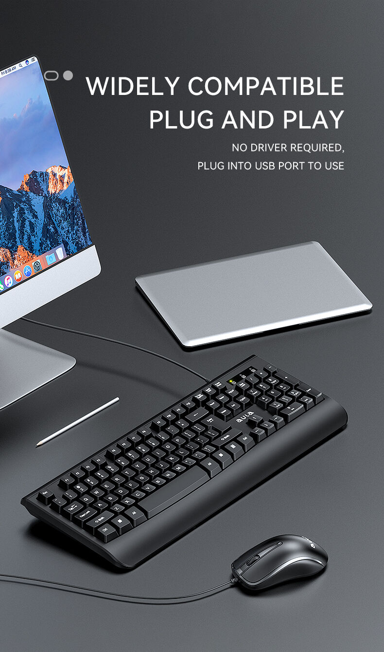 Bulk Buy China Wholesale Aula Ac106 Wired Keyboard Mouse Set Business ...