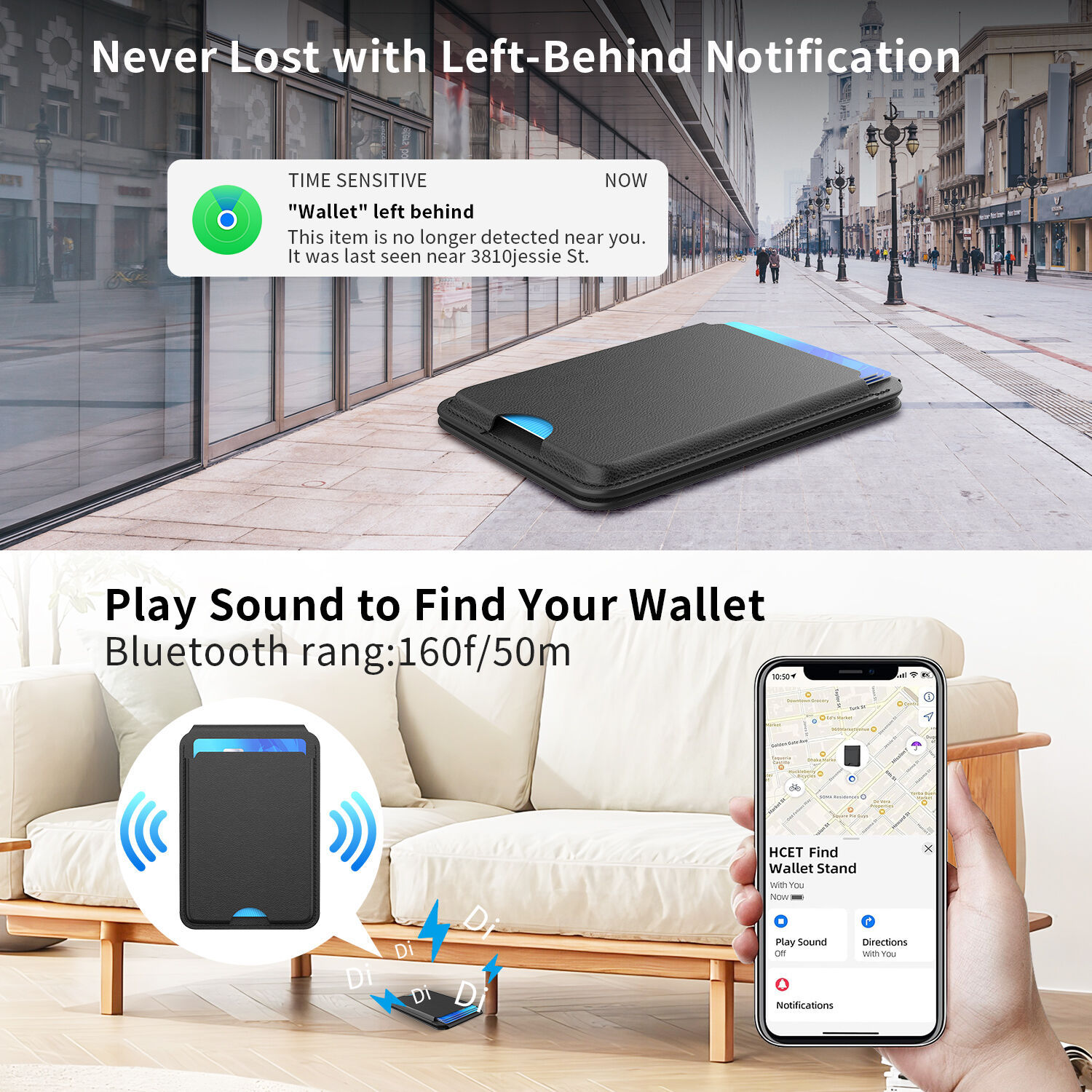 Rsh Wallet Tracker Smart Card Finder Ultra Thin Credit Id Card Tracker ...