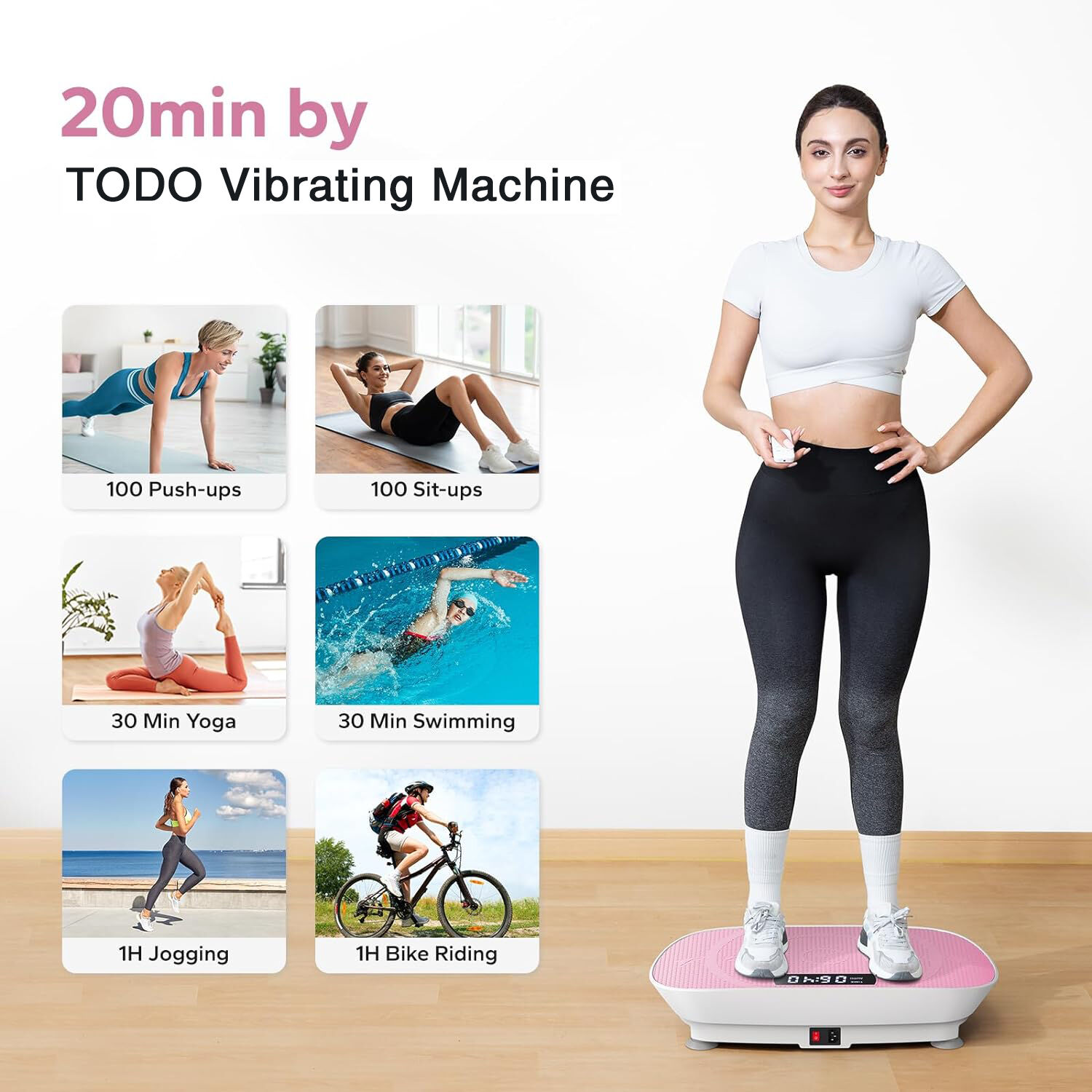 2024 Hot-selling Vibration Plate Pink Grey Black Exercise Machine With ...