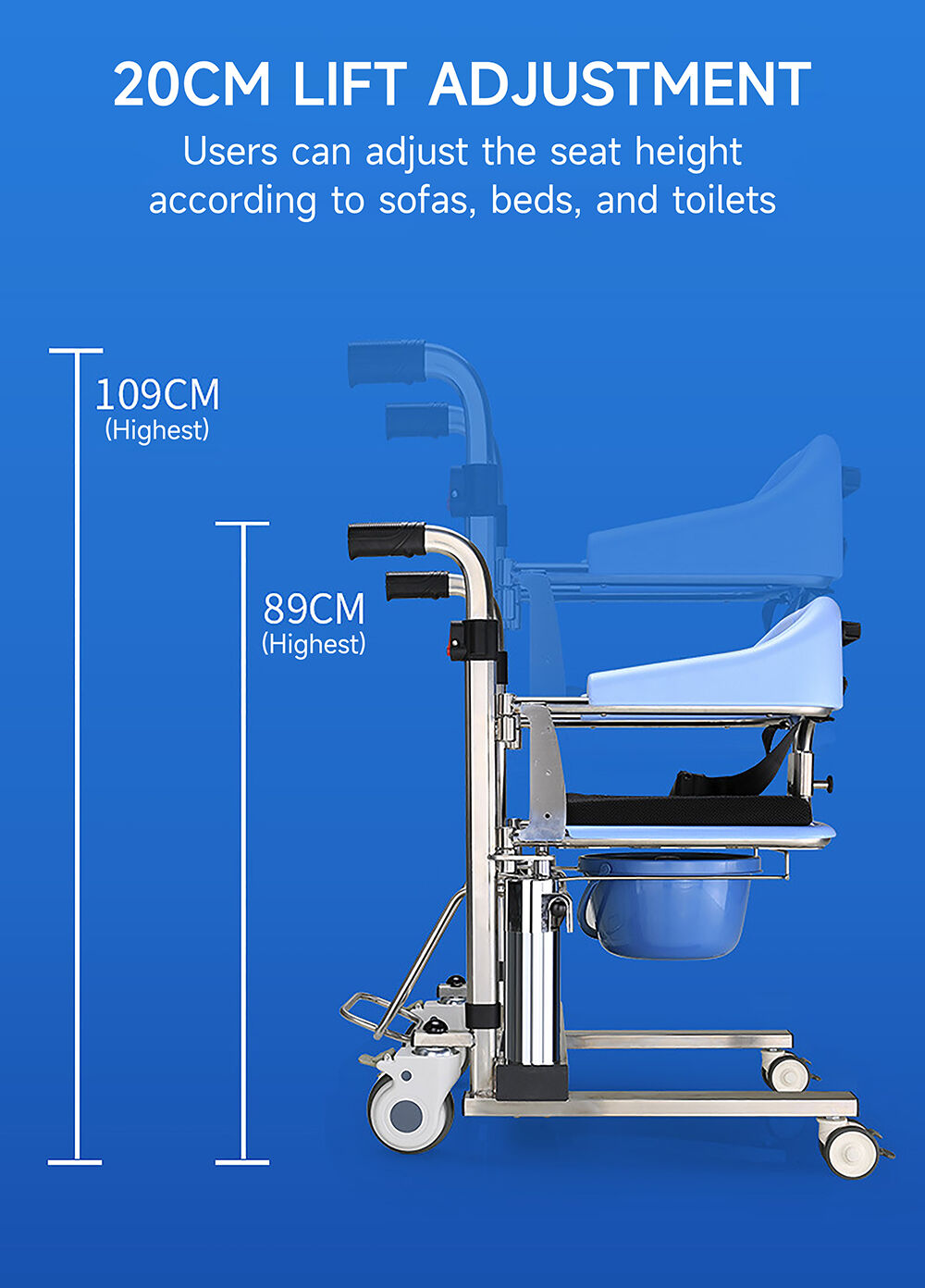 Multifunctional Disabled Hydraulic Transfer Chair Patient Lift Easy ...