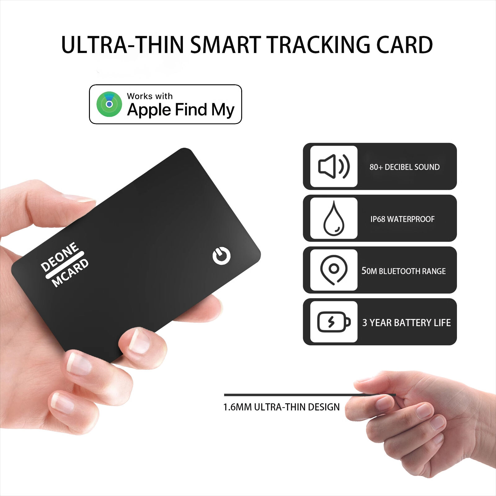 Ultra Slim Smart Charge Wallet Finder Find My Device Air Tag Key Itag ...