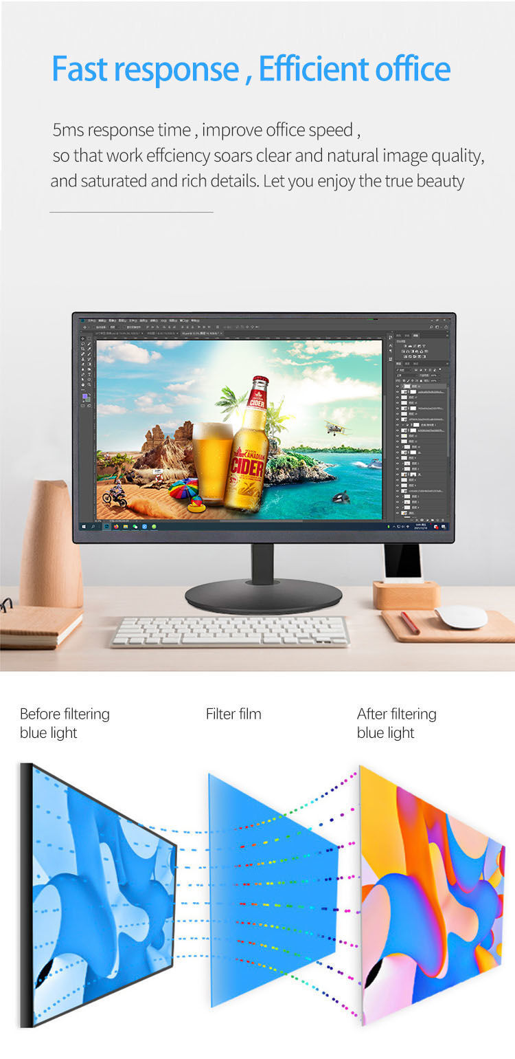 2023 Trend Popular 24inch 1500r Curved Led Display Desktop 75hz 24 Inch ...