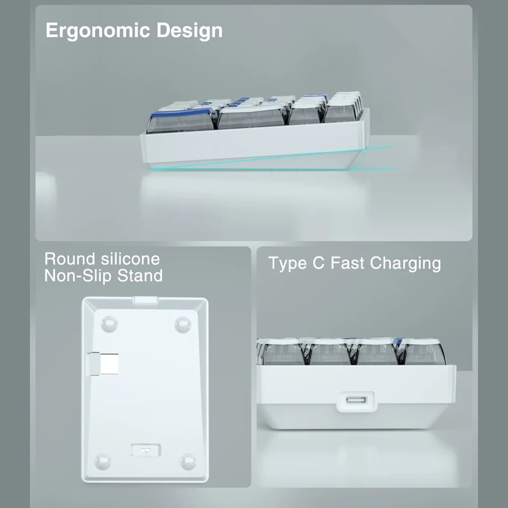 Leobog K21 Bluetooth Number Pad Mechanical Numeric Keypad 21 Key ...