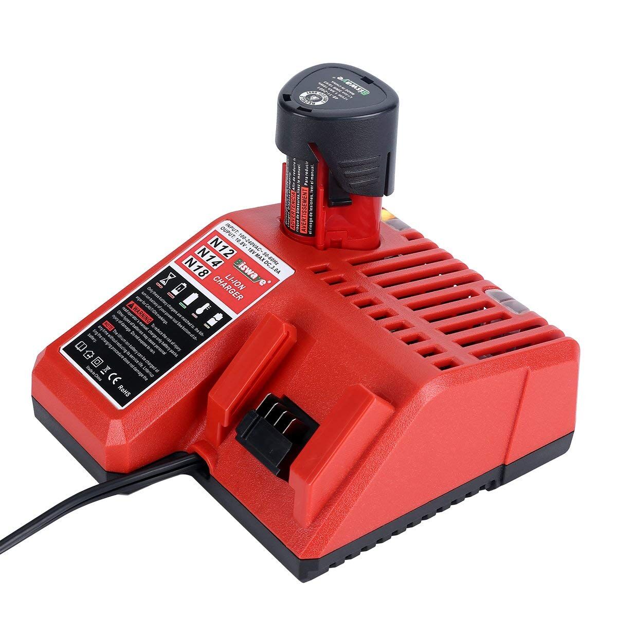 Li-ion 12v 14.4v 18v 3a Lithium Battery Rapid Charger Replaceable Power Tool Battery M12 M14 M18 ...