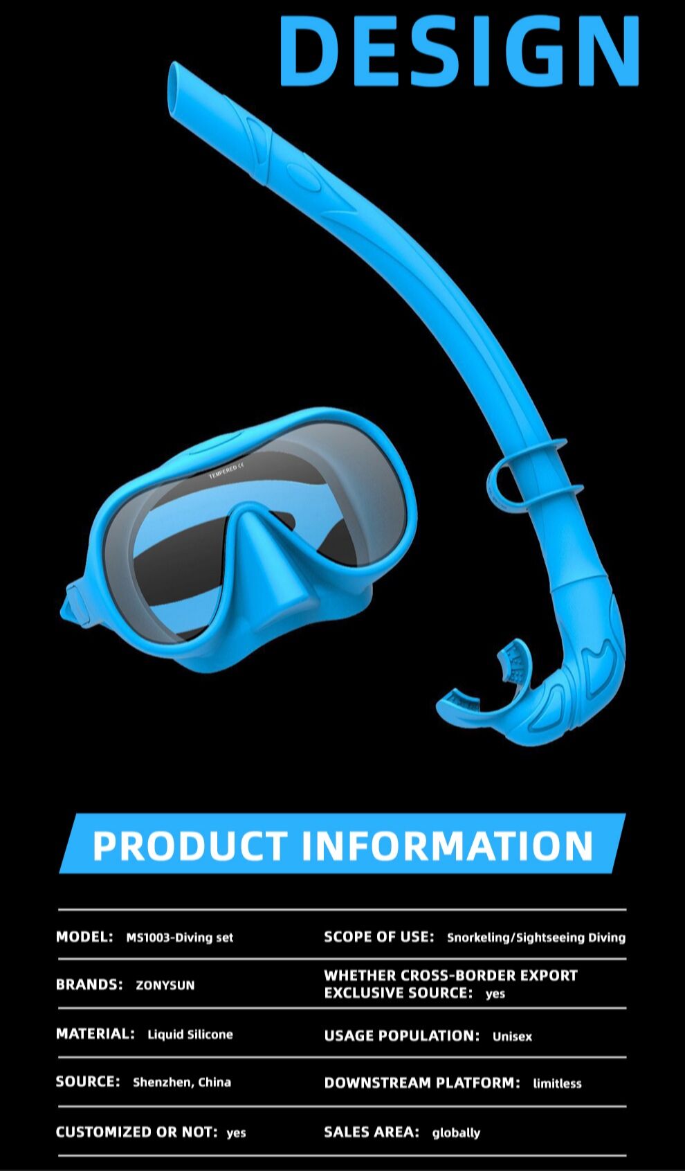 Adult Snorkeling Gear Light Green Dry Snorkeling Mask 2 Piece Anti-fog ...