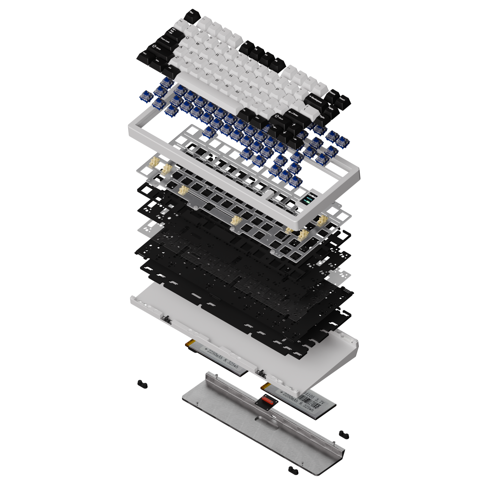 1.6mm Non-flex Cut Pcb Cnc Alu Mechanical Keyboard With Screen Wireless ...