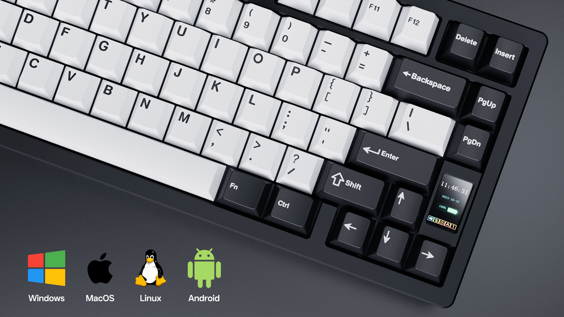 1.6mm Non-flex Cut Pcb Cnc Alu Mechanical Keyboard With Screen Wireless ...