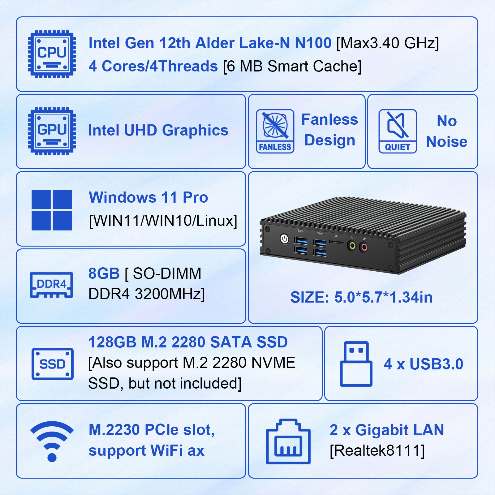 Factory Direct High Quality China Wholesale N100 Industrial Computer 8 ...