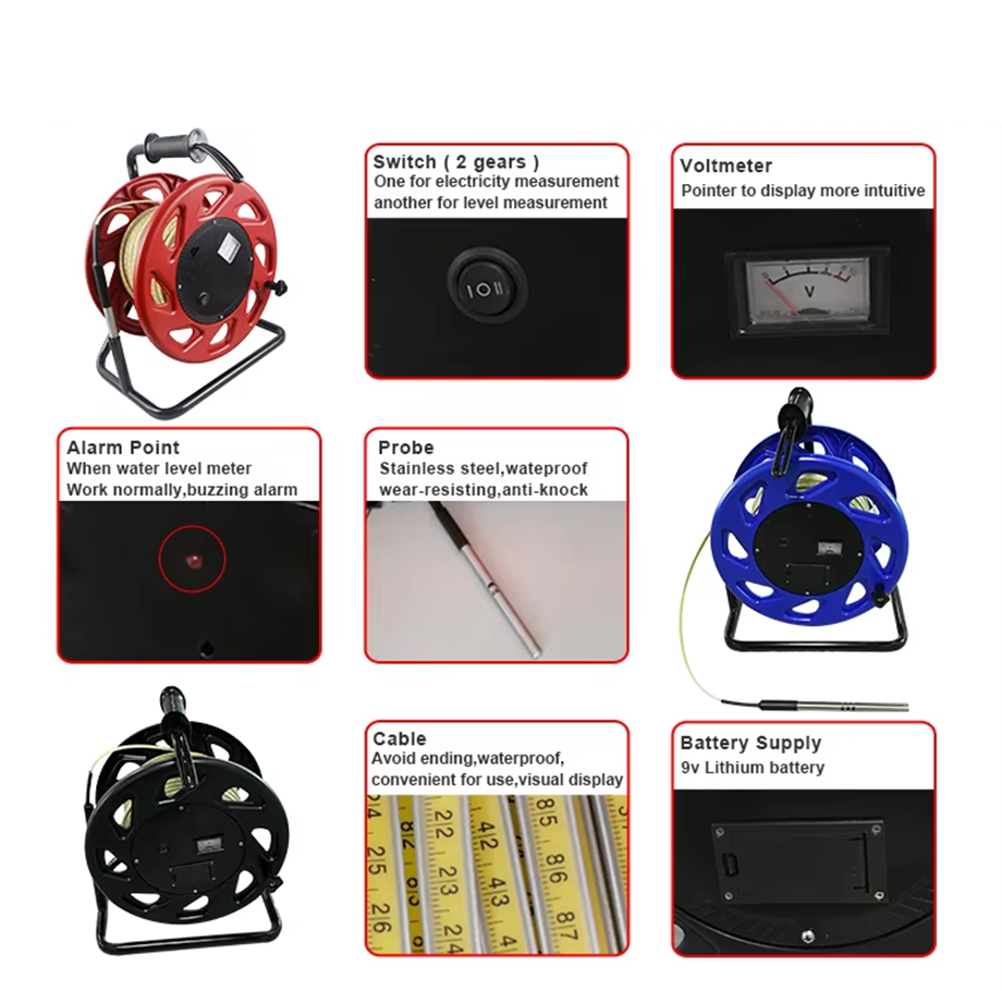 Strongfirst 0-500m Reel Type Submersible Water Depth Meter Dip Meter ...