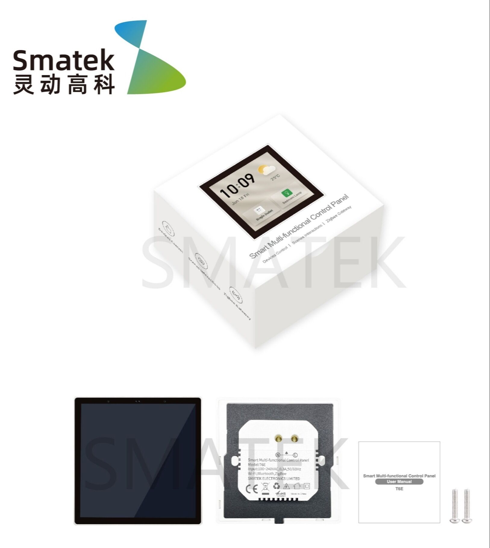 Tuya 4-inch Eu Smart Home Control Panel With Tuya Zigbee Gateway For ...