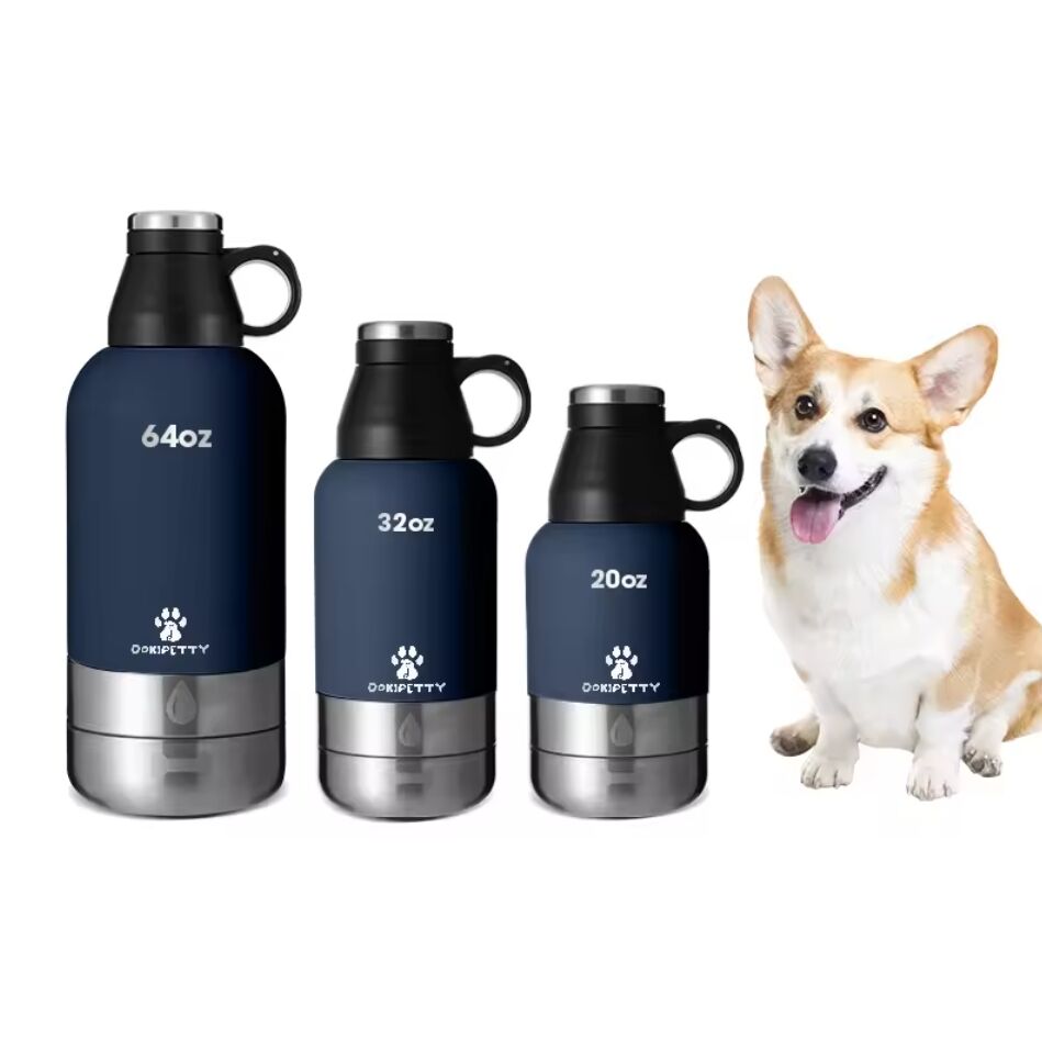 Everich 3-in-1 Dog Bottle Double Wall 304 Stainless Steel Dog Water ...