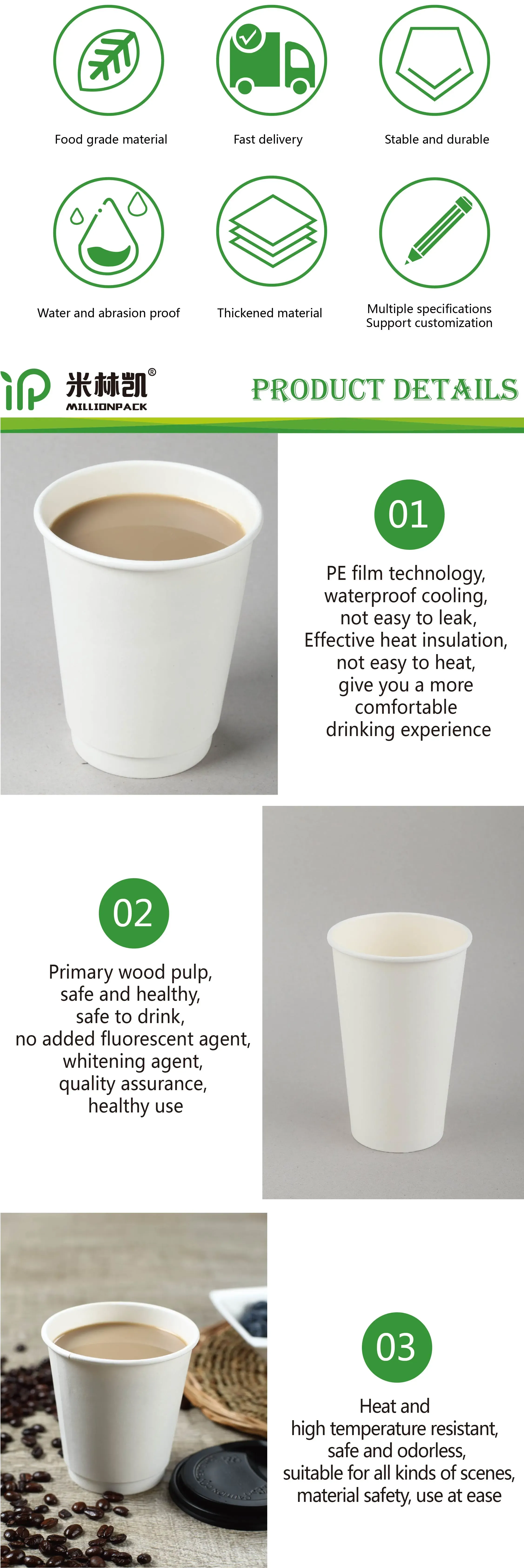 Buy China Wholesale Wholesale Double Wall-white Cardboard Paper Cup For ...