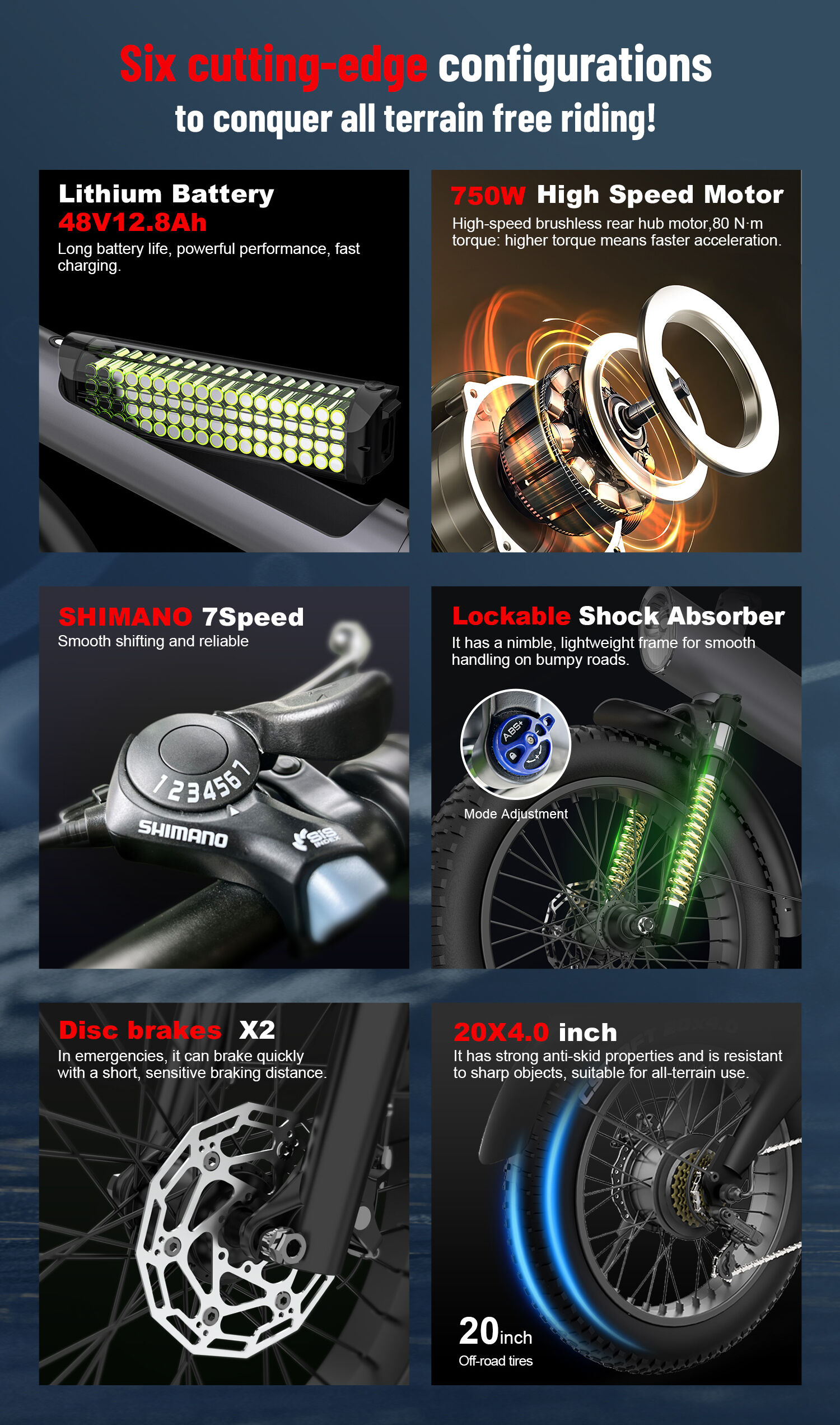 Kixin Ban Sepeda Listrik Lipat, Pit Lemak 20 Inci Q3 48v 750w 9.6ah ...