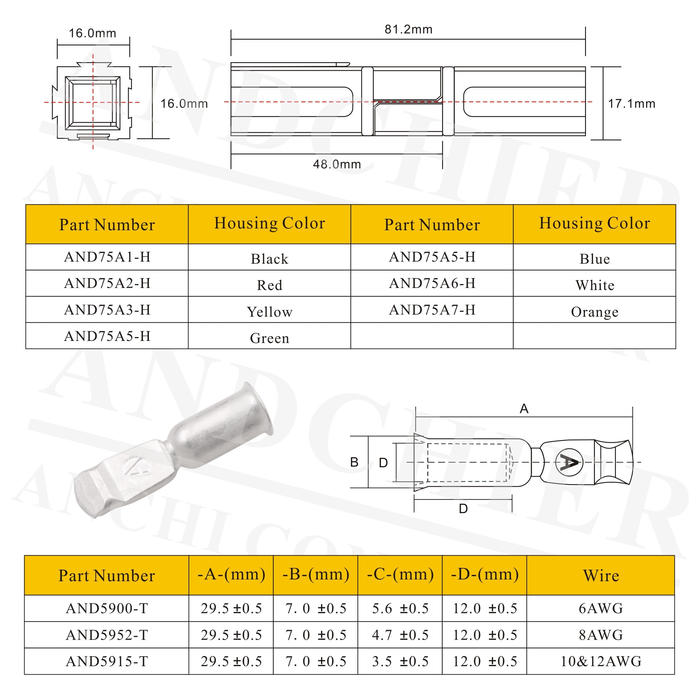Oem Odm Services High Current Single Pole Battery Connector 600v 6awg ...