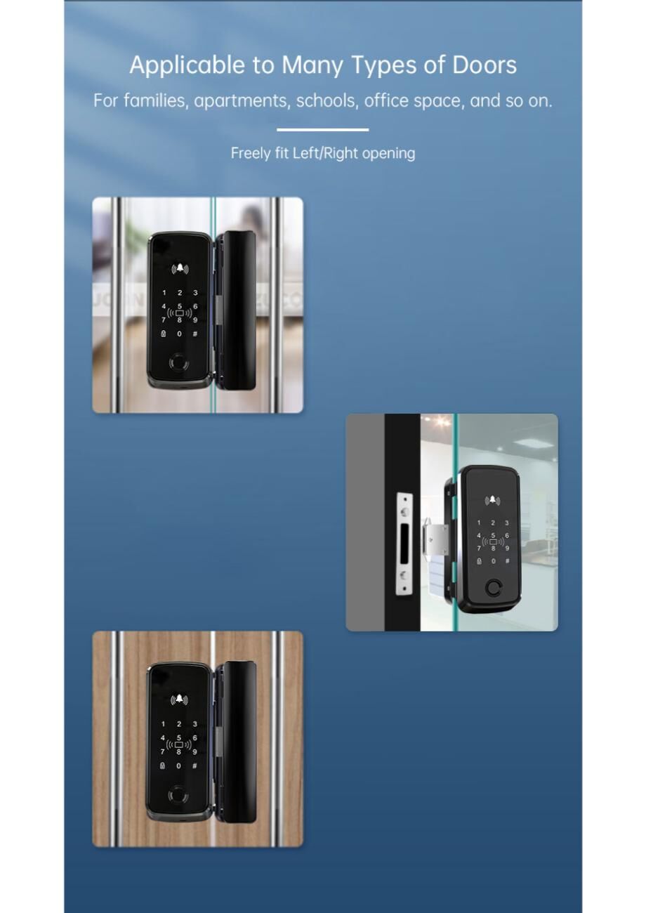 High Security Durable Push Glass Sliding Door Office Store Biometrics ...