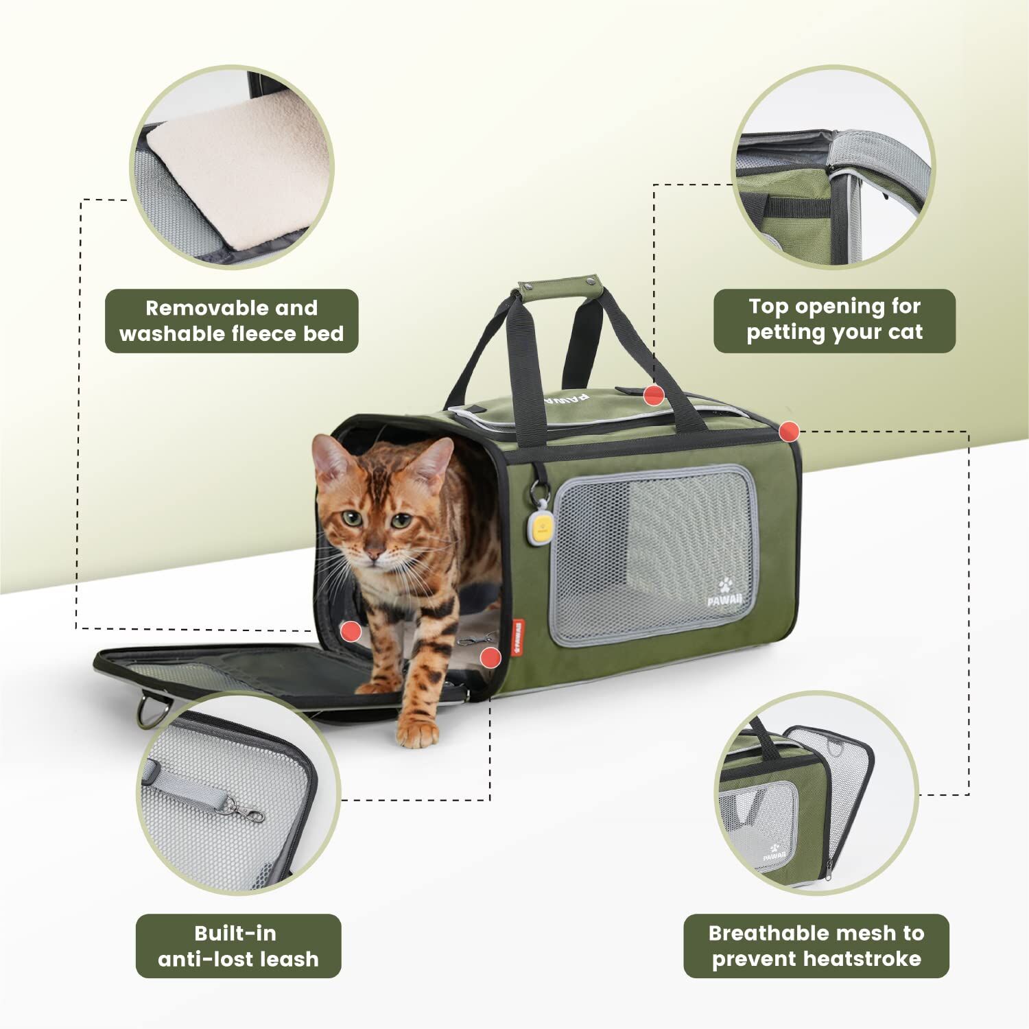 Cat Carrier With Id Tag, Airline Approved Cat Carrier, Soft Sided ...